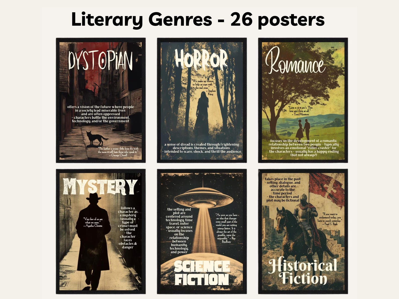 High School English Classroom Poster Bundle: Literary Terms Devices ...