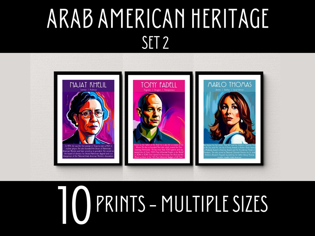 Arab American Heritage Month Posters Set 2, Famous Arab Americans, Arab ...