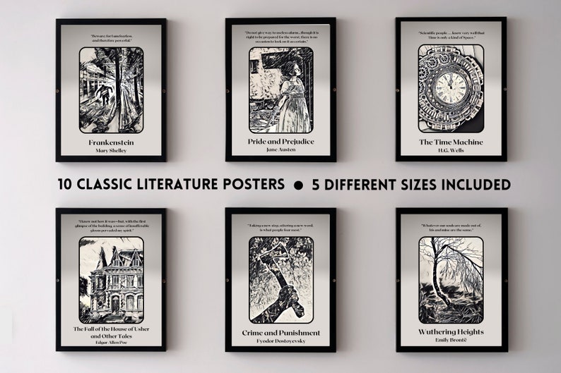 Classics Literature Posters Literary Prints English - Etsy