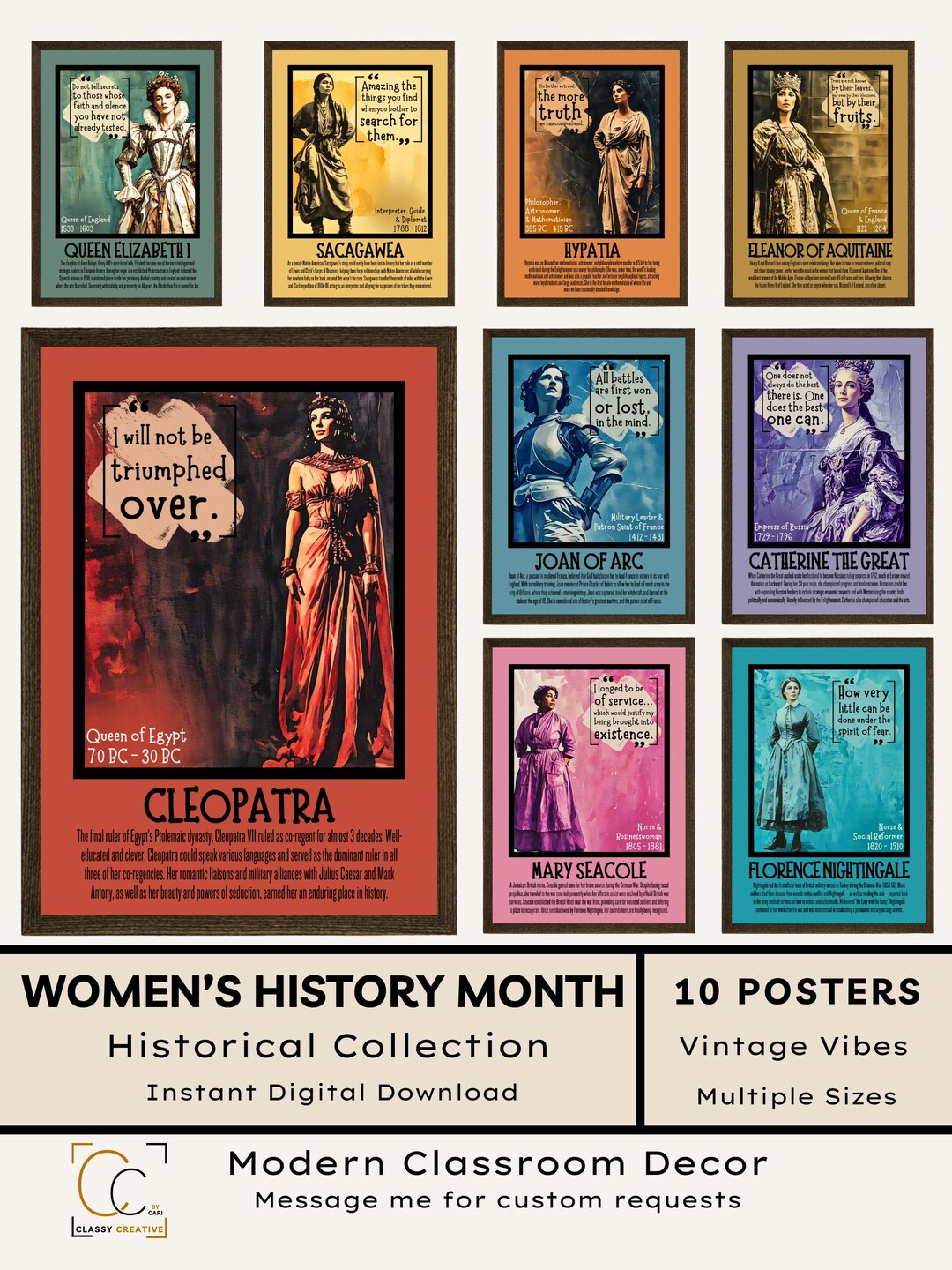 Women's History Month Poster Set: Famous Female Leaders Inspiring Women ...