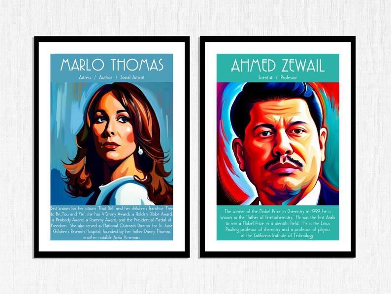 Arab Heritage Month Posters: Famous Arab Americans in History Inspiring ...