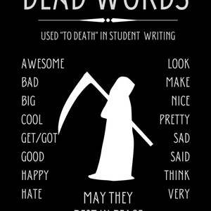 Dead Words Posters Middle School Writing English Classroom Decor ...