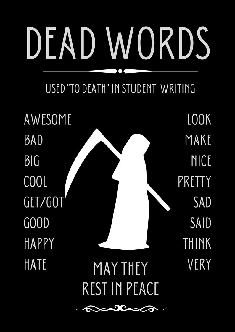 Dead Words Posters Middle School Writing English Classroom - Etsy UK