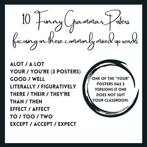 Funny Grammar Posters, Commonly Confused Words, Grammar Mistakes ...