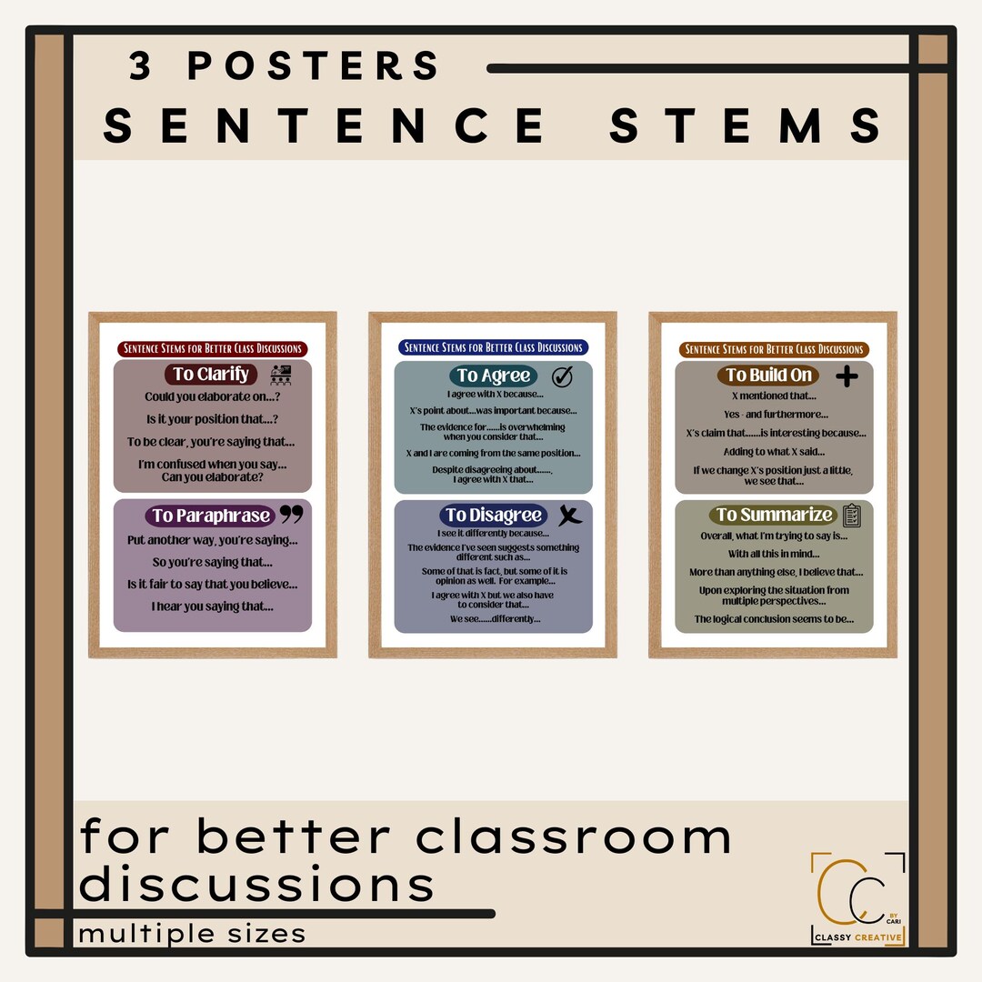 Sentence Stems Transition Words Class Discussions English Classroom ...