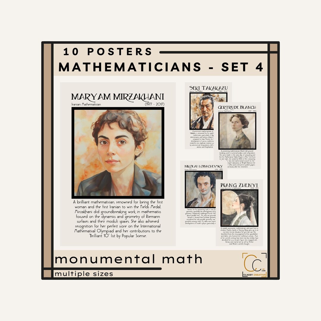 Inspiring Mathematicians Posters: High School Math Classroom Decor ...