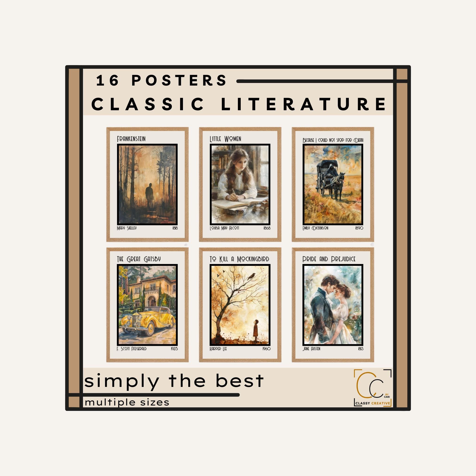 Classic Literature Poster Bundle: High School English Classroom Decor ...