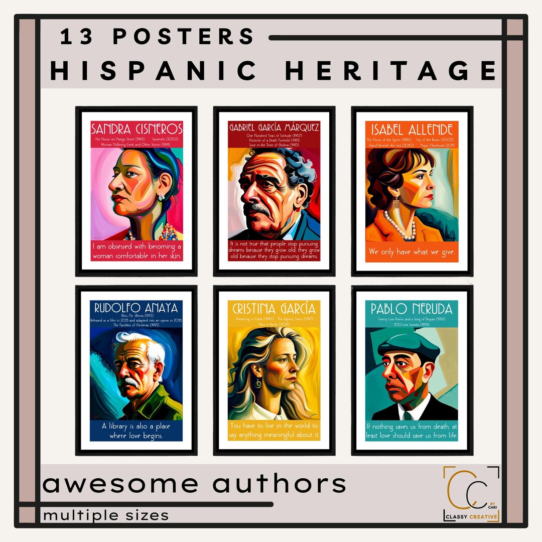 Hispanic Heritage Month Posters Authors Hispanic Heritage Month ...