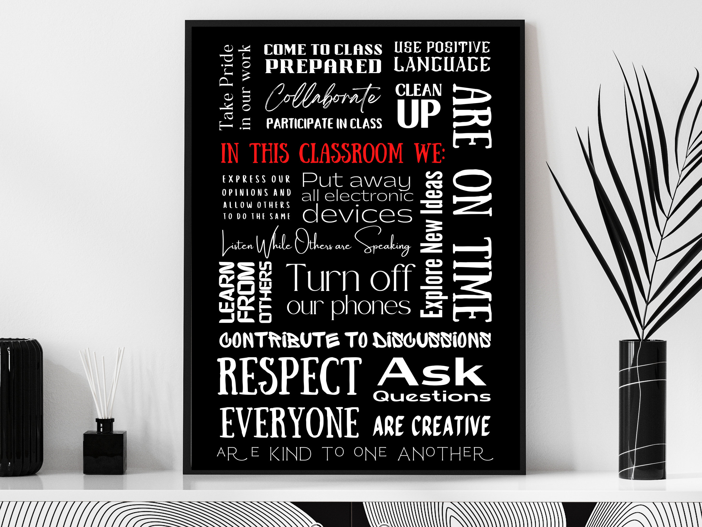 Classroom Rules Poster: Middle School Class Management Expectations ...