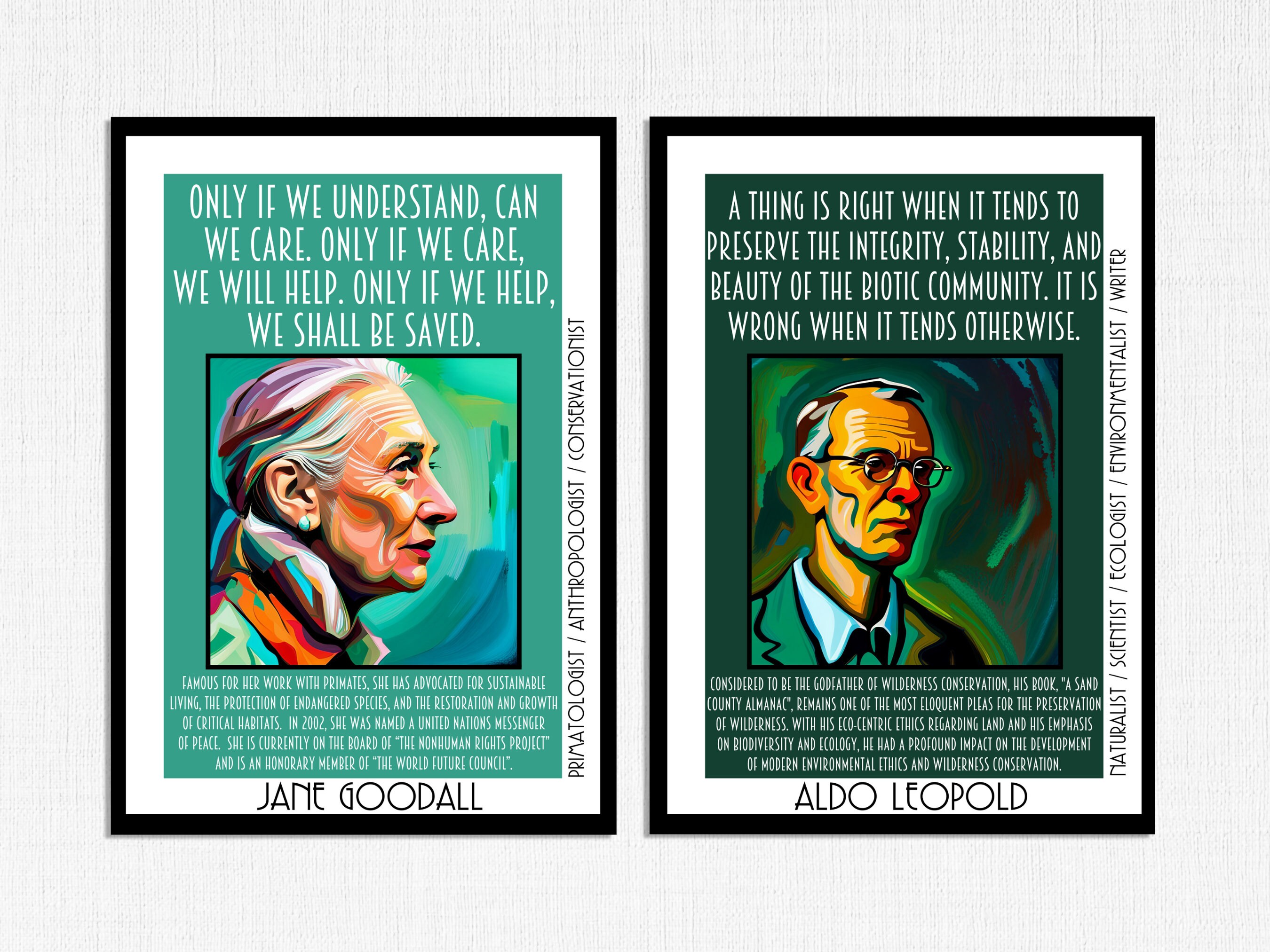 Earth Month Posters: Famous Environmentalists Classroom Decor (digital ...