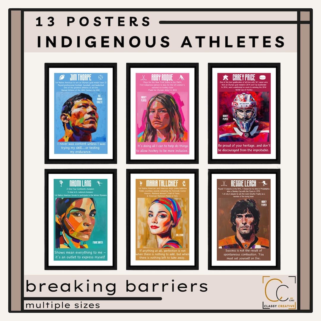 Indigenous History Month Posters Native American Athletes Indigenous ...
