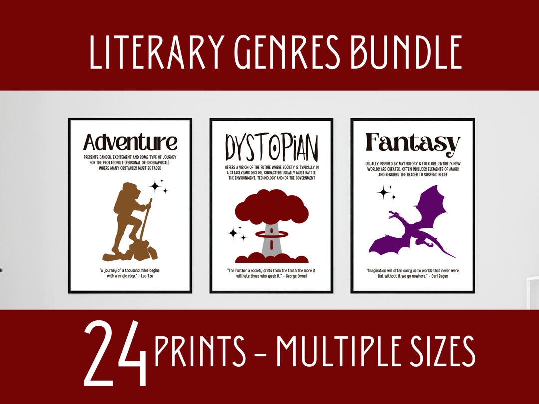 Literary Genres Poster Bundle Literary Prints Novel Genres - Etsy