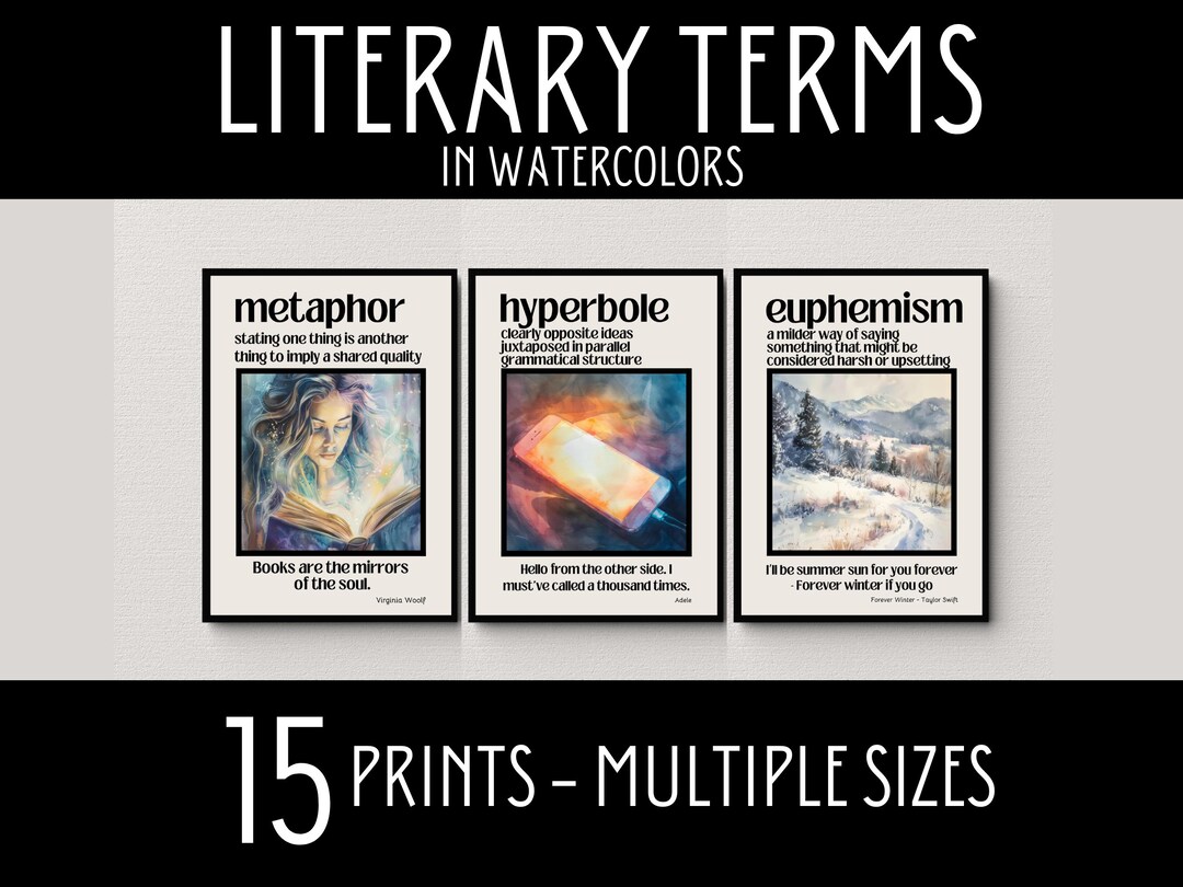 Literary Terms in Watercolors, Figurative Language, Literary Devices ...
