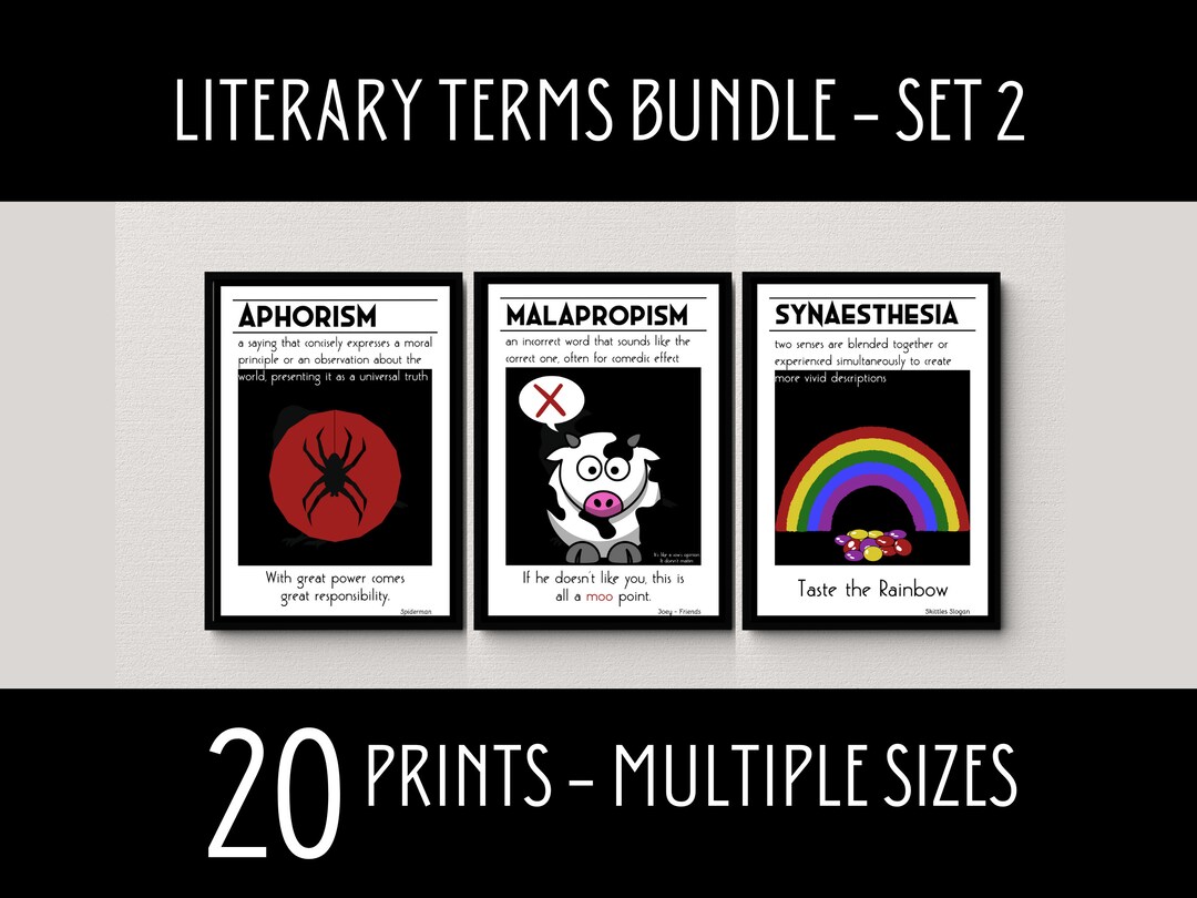 Literary Terms Poster Bundle set 2, Figurative Language, Literary ...