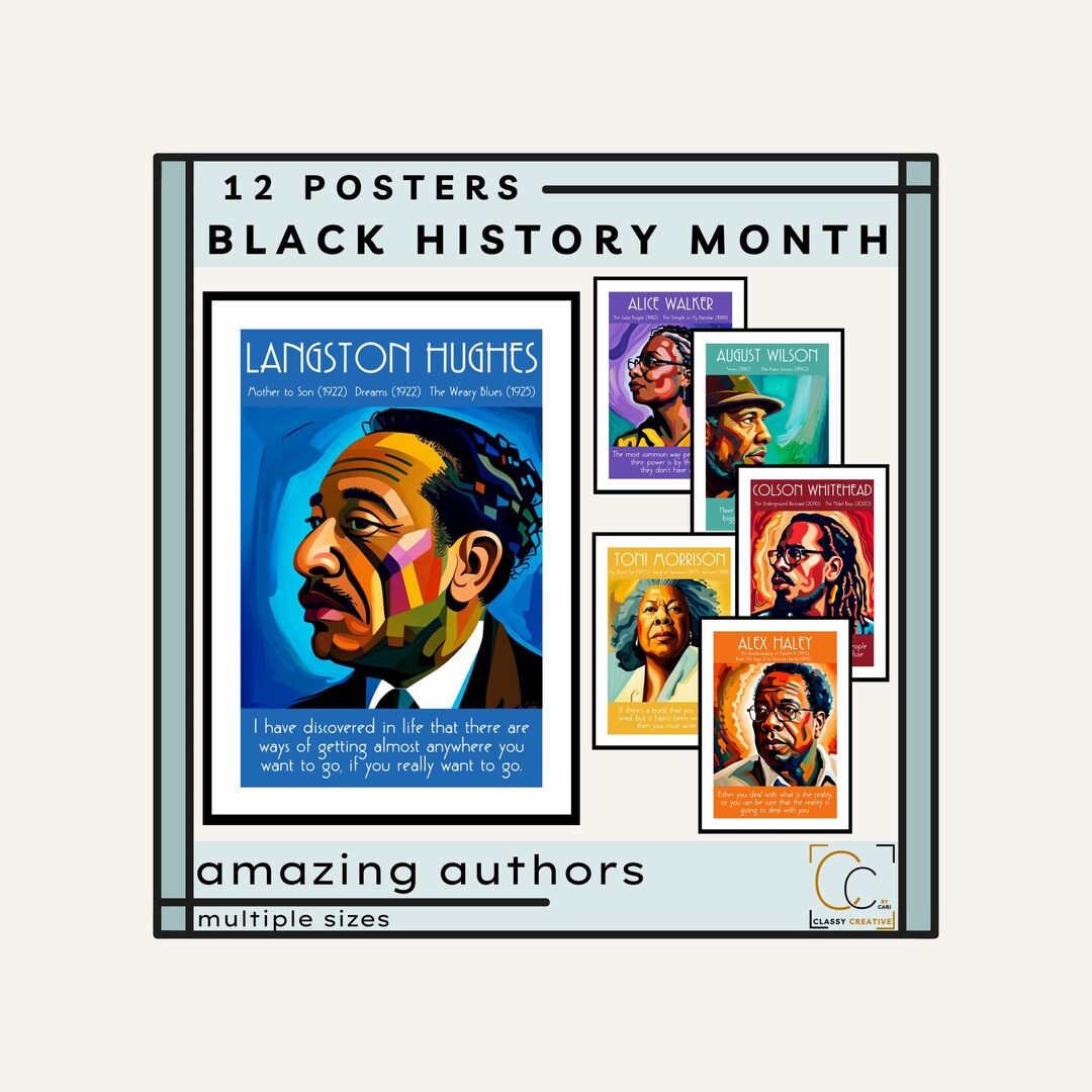 Black History Month Posters: African American Authors English Classroom ...