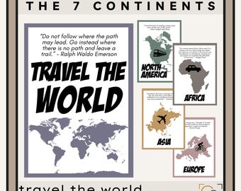 7 Continents Posters Geography Classroom Decor Middle School Social ...