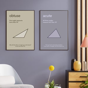 Types of Triangles Posters Mathematics Classroom Decor Math Wall Art ...