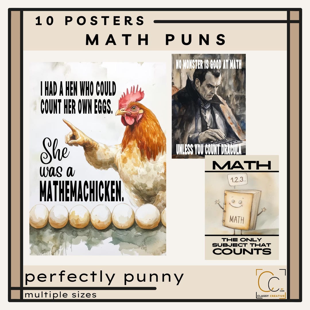 Mathematics Puns Funny Math Classroom Decor Math Jokes Posters High ...