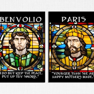 Romeo & Juliet Character Quotes Shakespeare Wall Art Romeo and Juliet ...