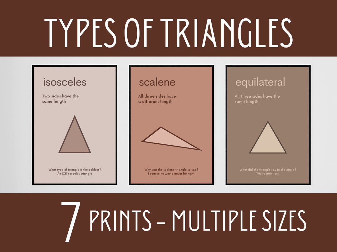Types of Triangles Posters Mathematics Classroom Decor Math - Etsy