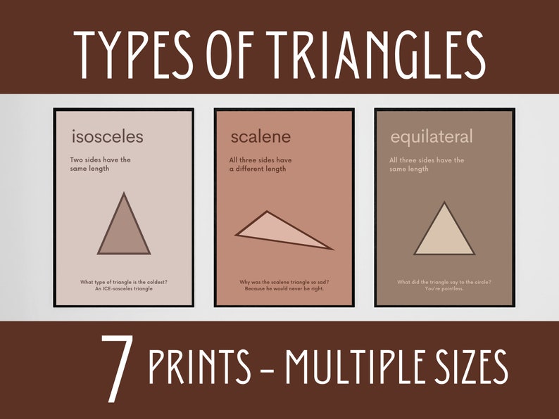 Types of Triangles Posters Mathematics Classroom Decor Math - Etsy