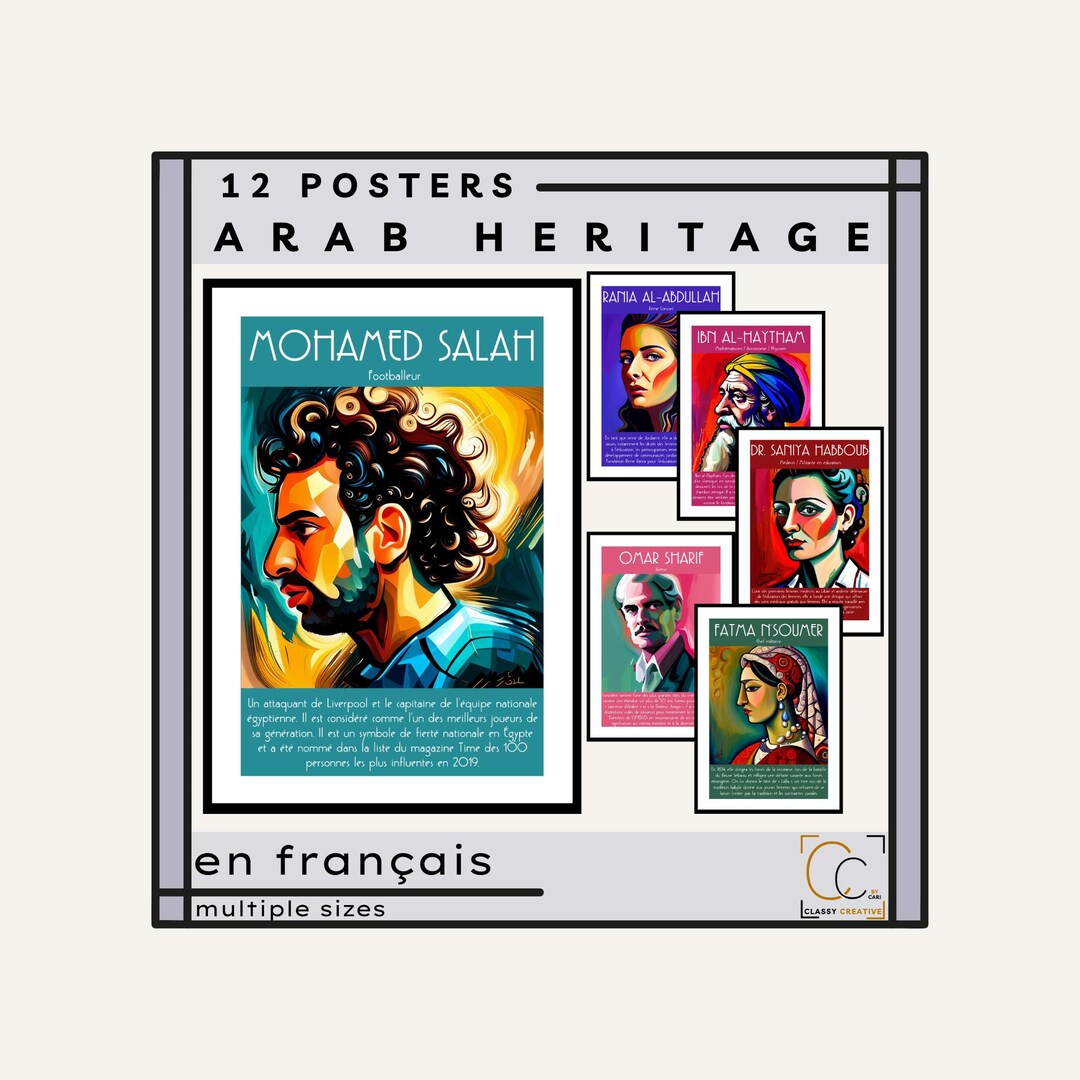 Arab Heritage Month Posters: Famous Arab Figures En Francais French ...
