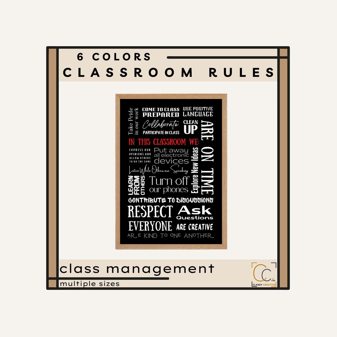 Classroom Rules Poster: Middle School Class Management Expectations ...