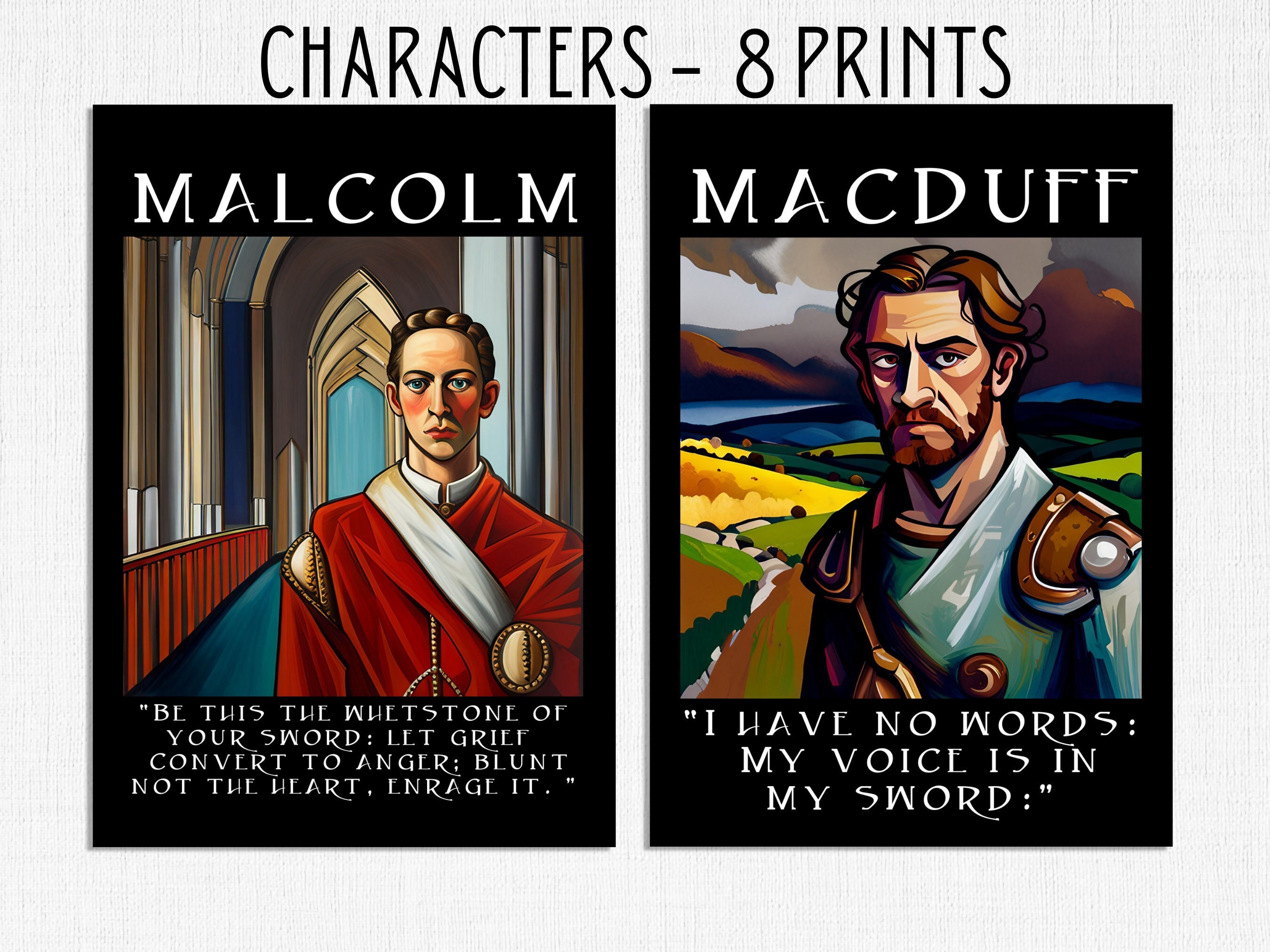Macbeth Poster Set: Literary Devices, Characters - High School English ...