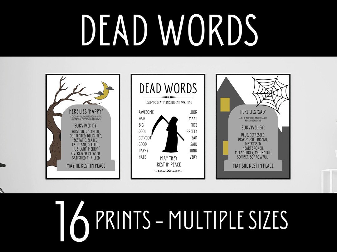 Dead Words Posters, Middle School Writing, English Classroom Decor ...