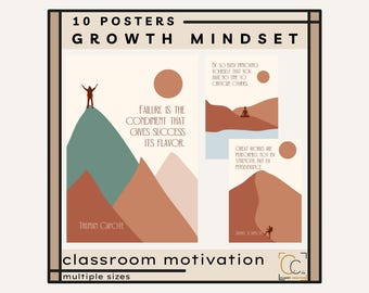 High School Boho Growth Mindset Poster Positive Classroom Motivational ...