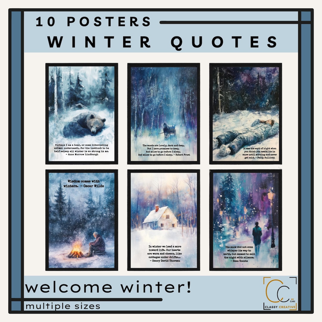 Winter Holiday Wall Art Posters Christmas Wall Art Middle High School ...