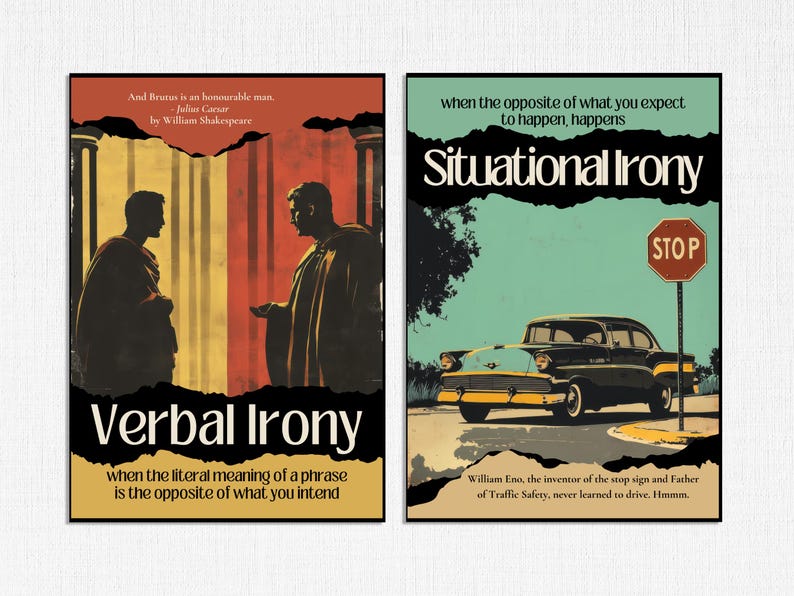 Literary Terms Poster Bundle: Vintage Figurative Language Poetic ...