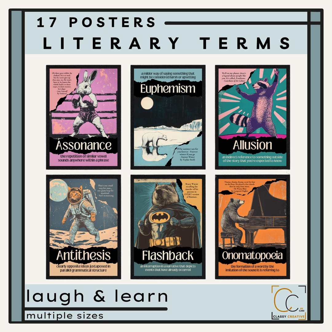 Literary Terms Poster Bundle Figurative Language Posters Literary ...