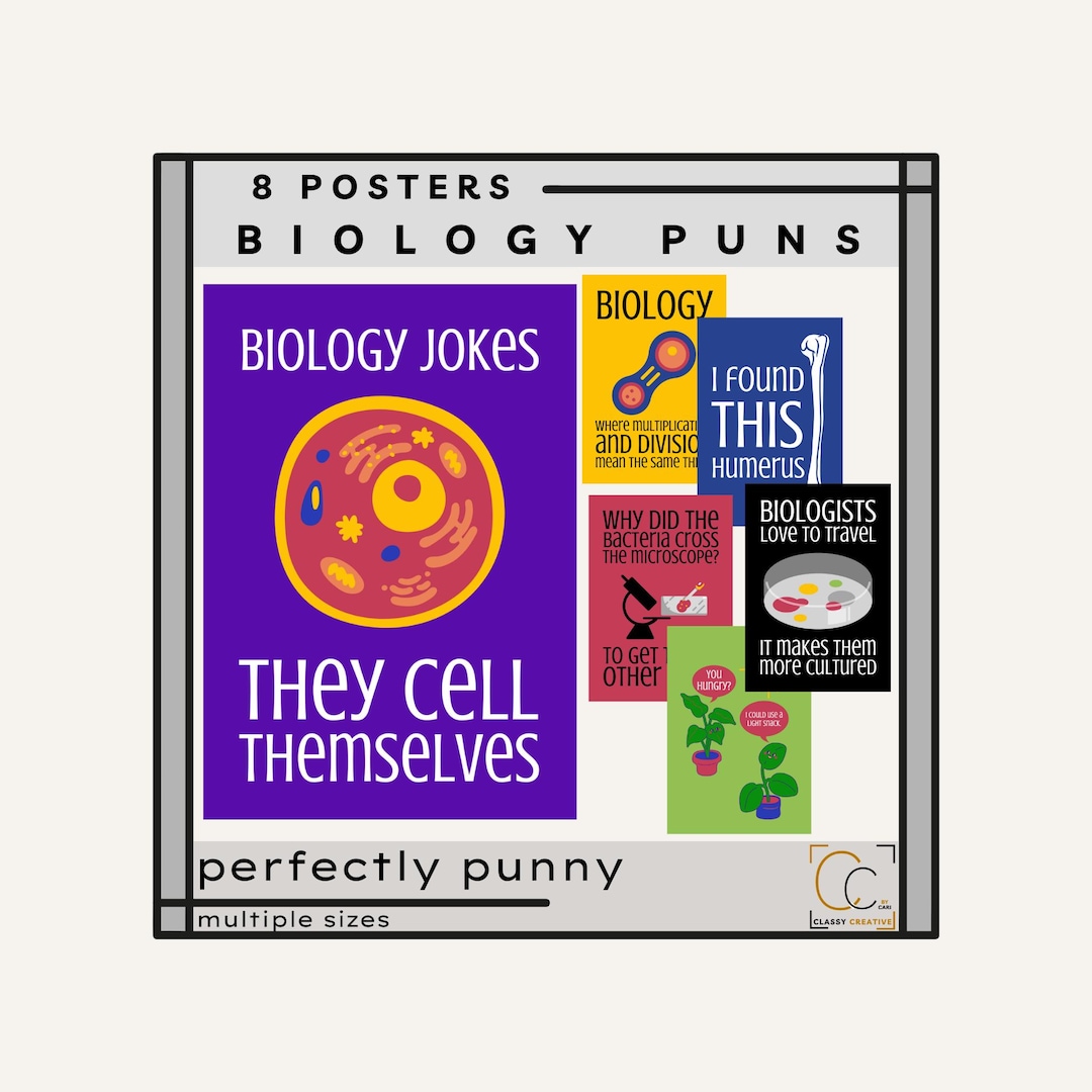 Biology Puns Posters: Funny High School Science Classroom Poster ...