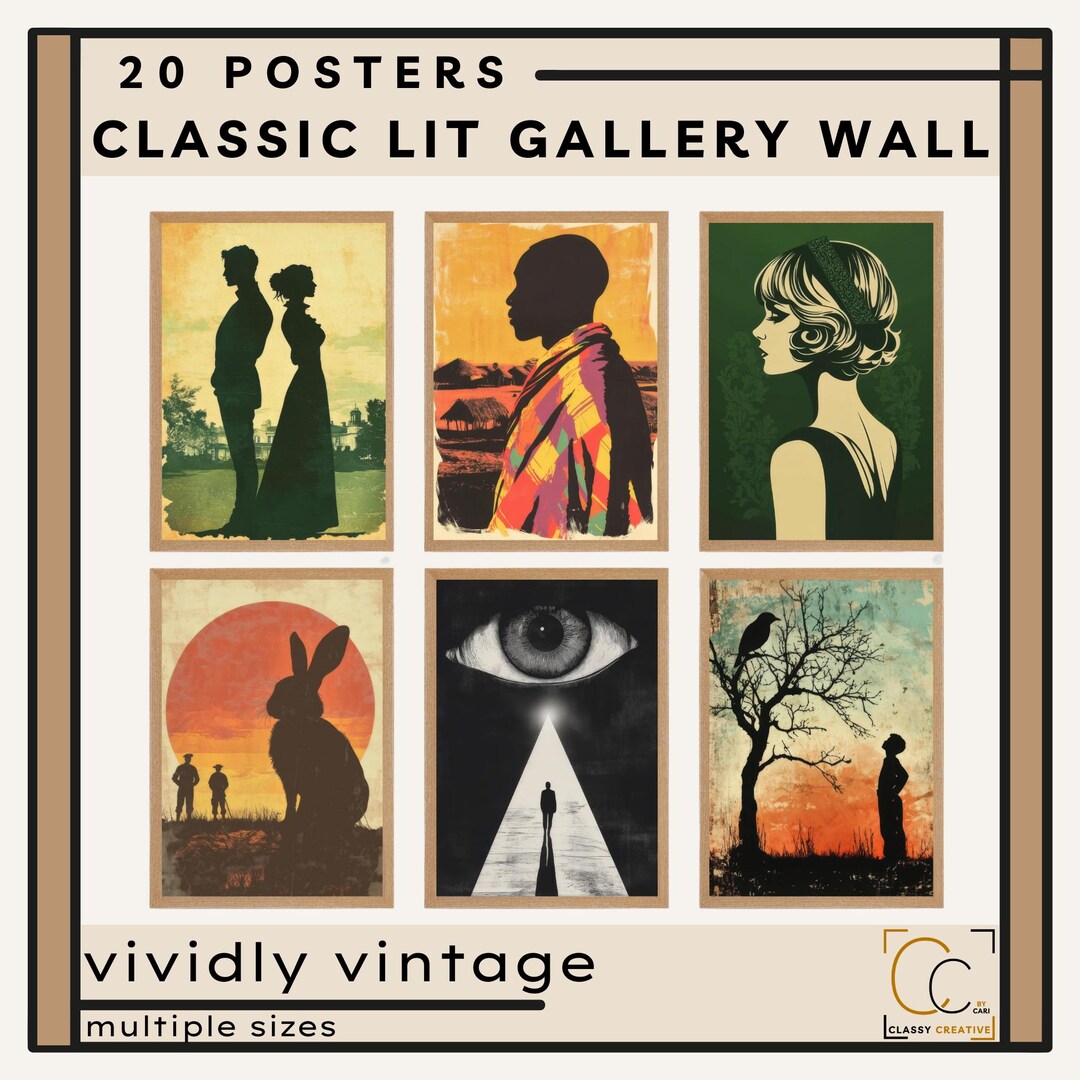 Classic Literature Gallery Wall Posters, High School English Classroom ...