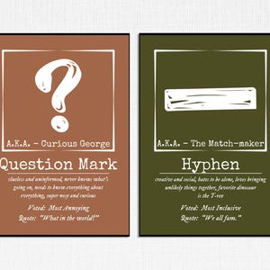 Punctuation Posters Boho Punctuation Prints Middle High School English ...