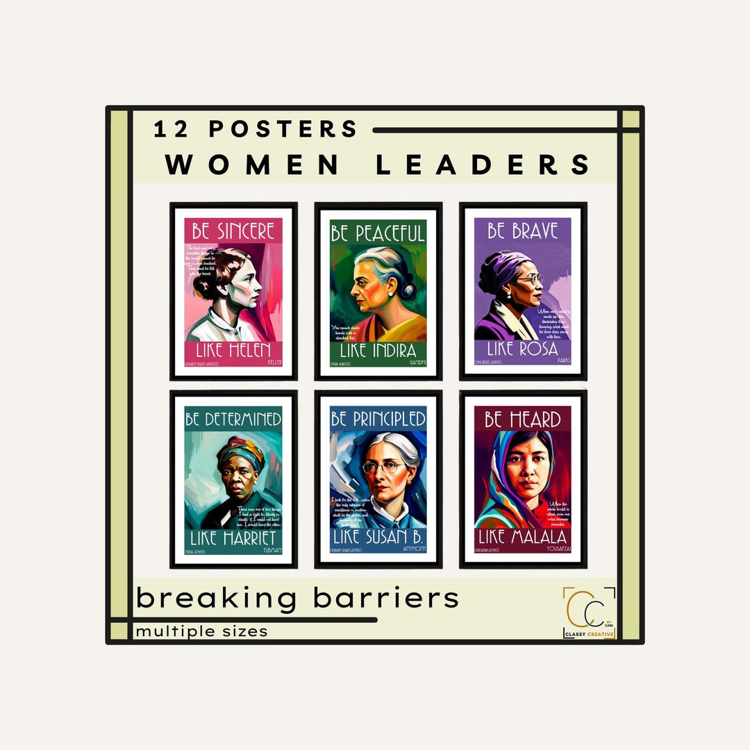 Women's History Month Posters: Famous Female Leaders, Inspiring Role ...