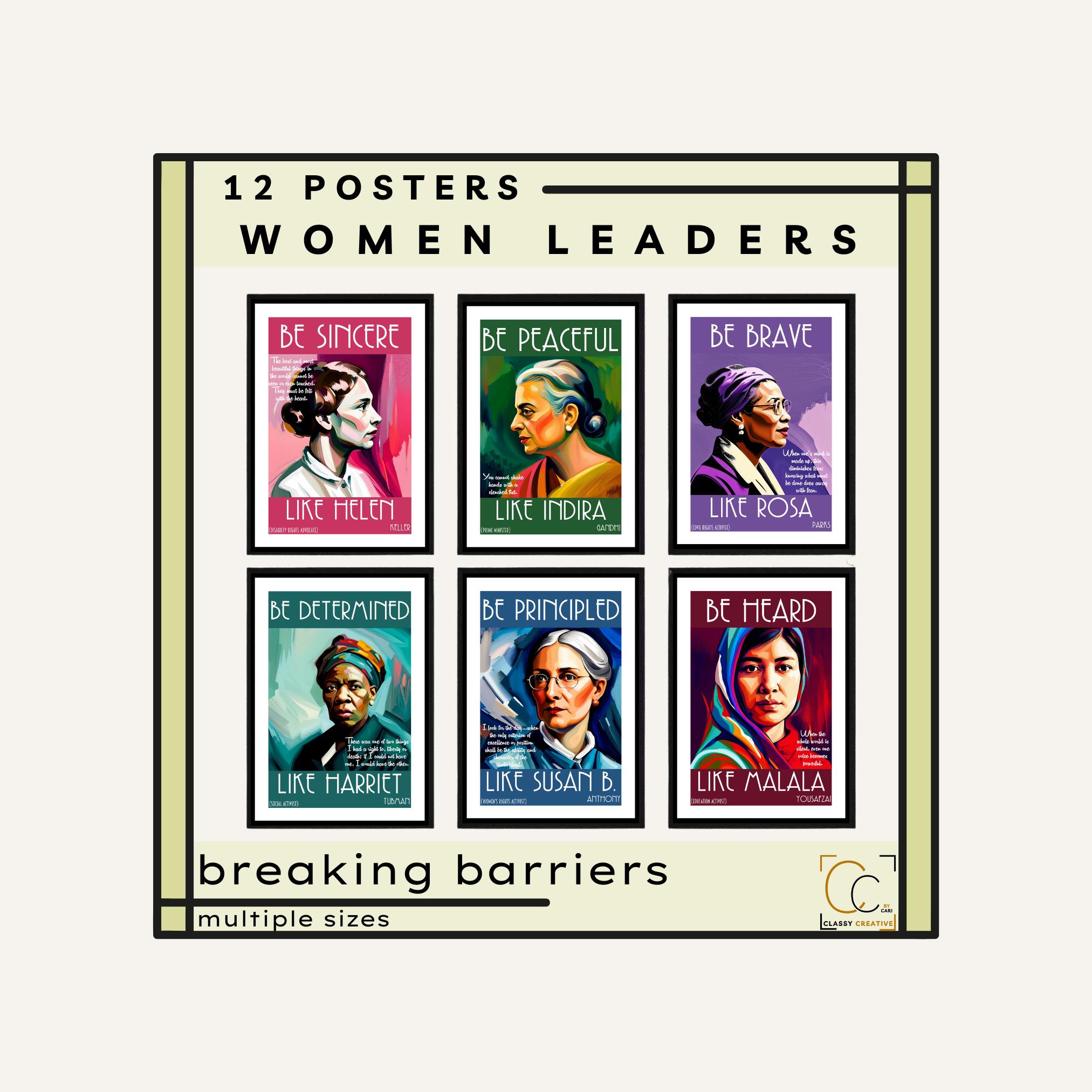 Women's History Month Posters: Famous Female Leaders, Inspiring Role ...