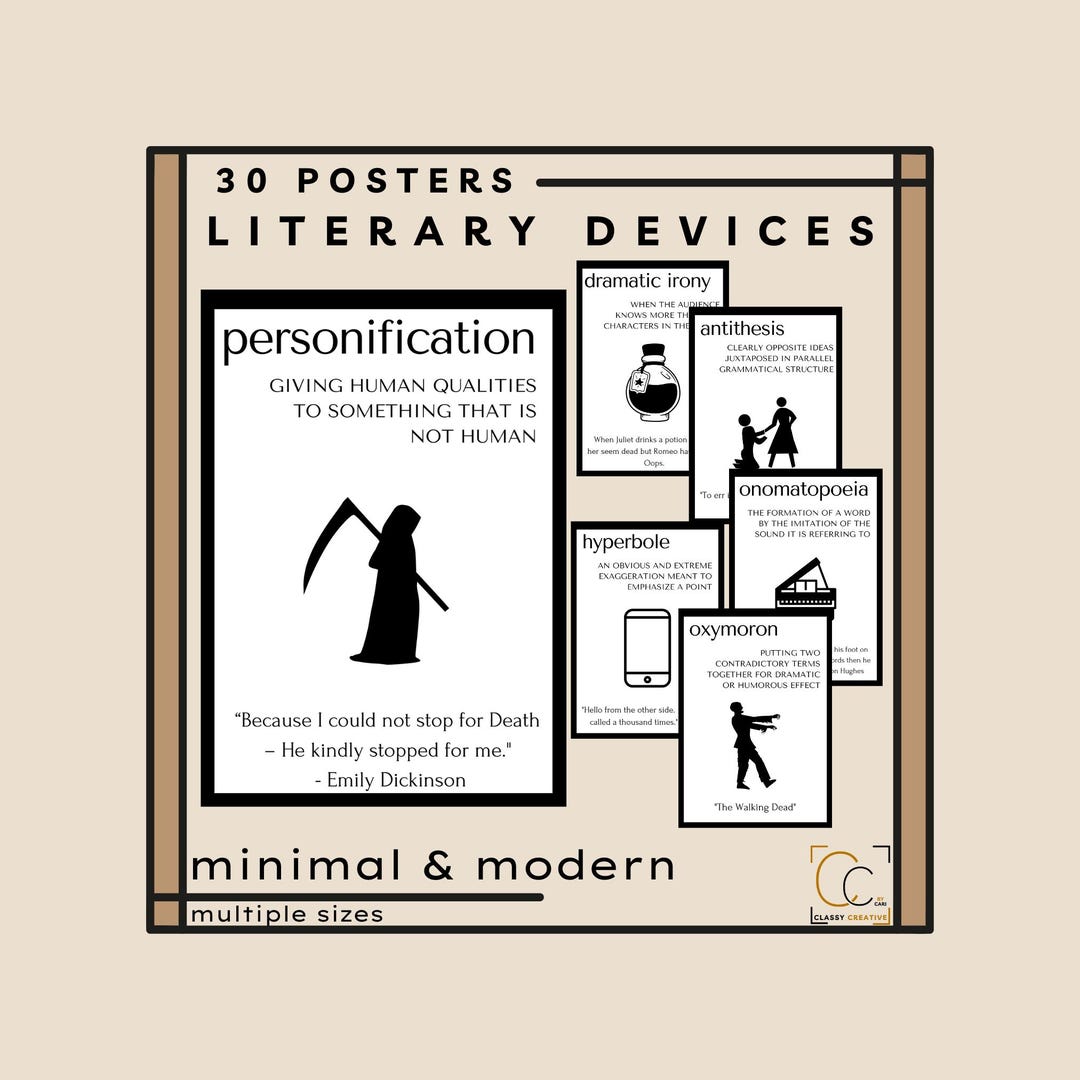 Literary Devices Poster Bundle: High School English Classroom Decor ...