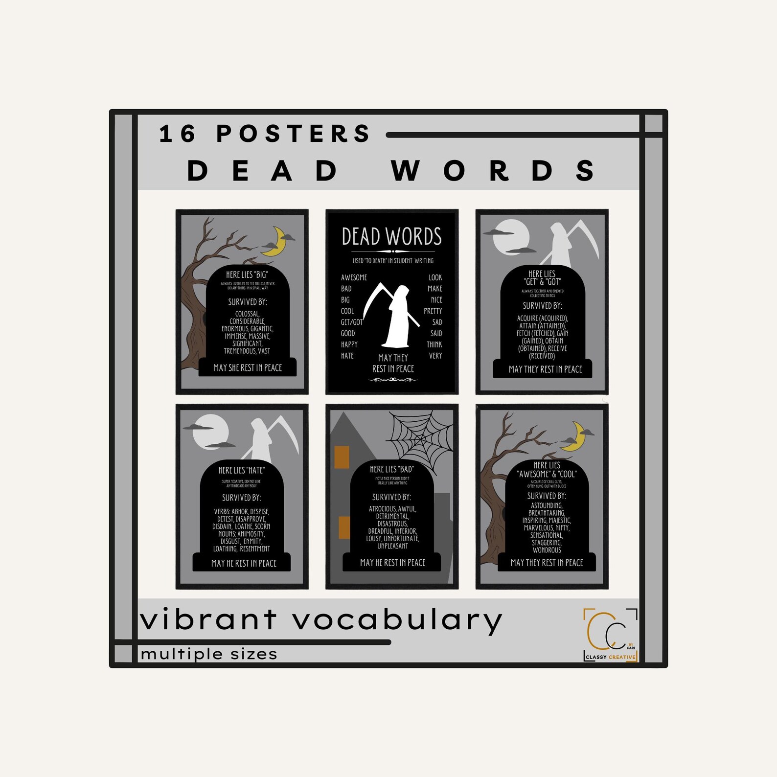 Dead Words Posters Middle School Writing English Classroom Decor ...