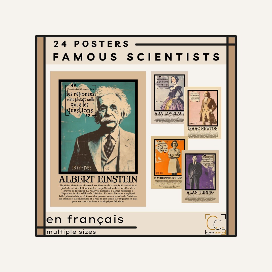 French Scientists Posters: Science Classroom Decor (digital Download ...