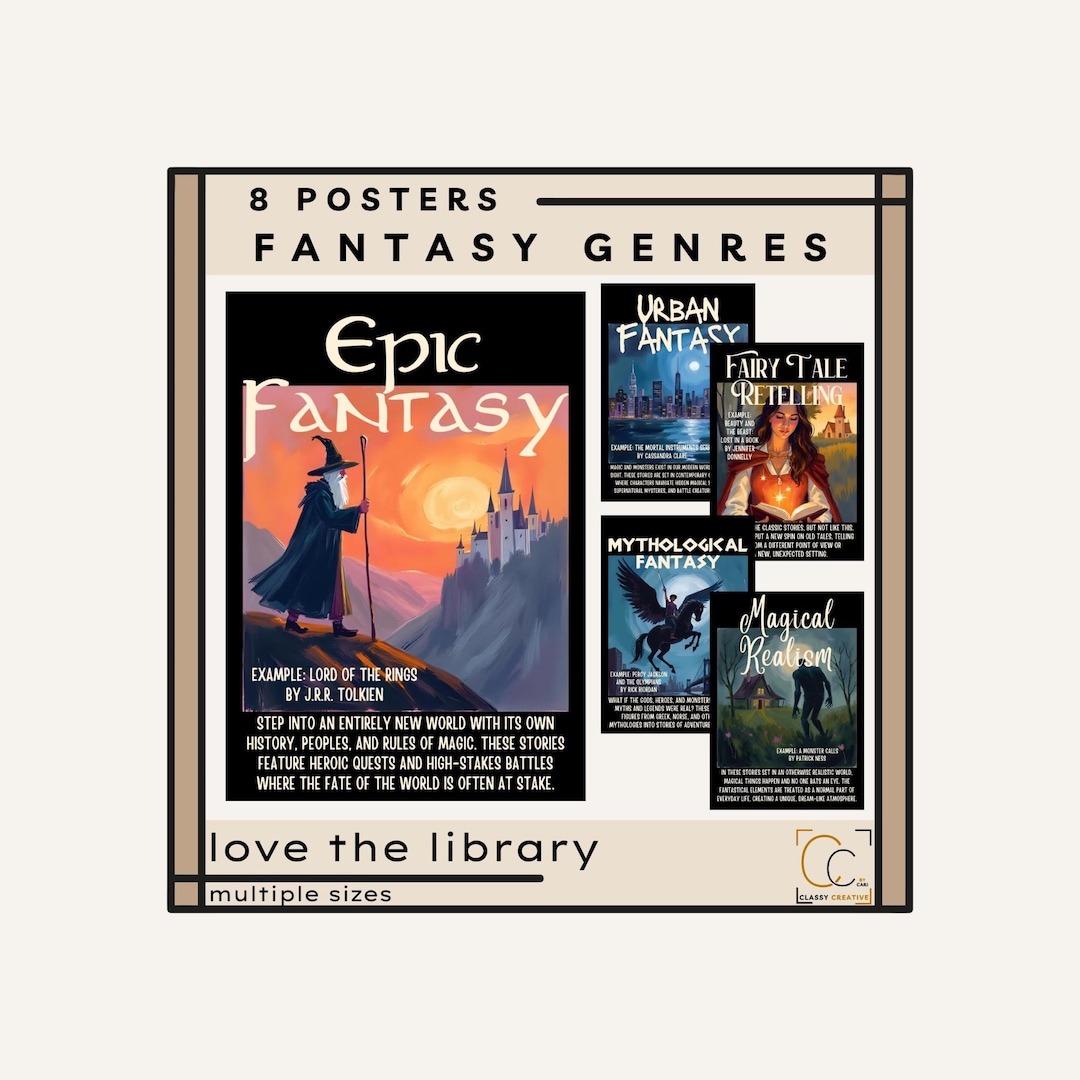 Fantasy Genre Poster Bundle: English Classroom Decor (digital Download ...