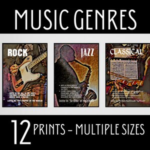 Music Genres Bundle, Music Classroom Decor, High School Music Class ...