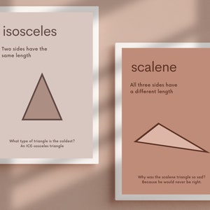 Types of Triangles Posters Mathematics Classroom Decor Math Wall Art ...