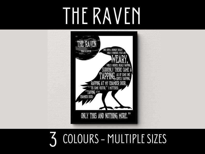 Der Rabe Gedicht High School Englisch Klassenzimmer Halloween - Etsy.de