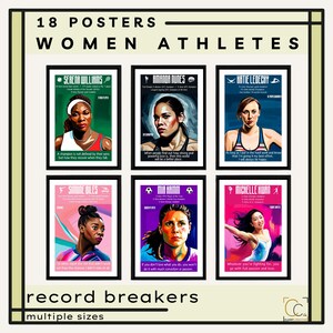 Women's History Month Posters Famous Women Athletes Inspiring Female ...