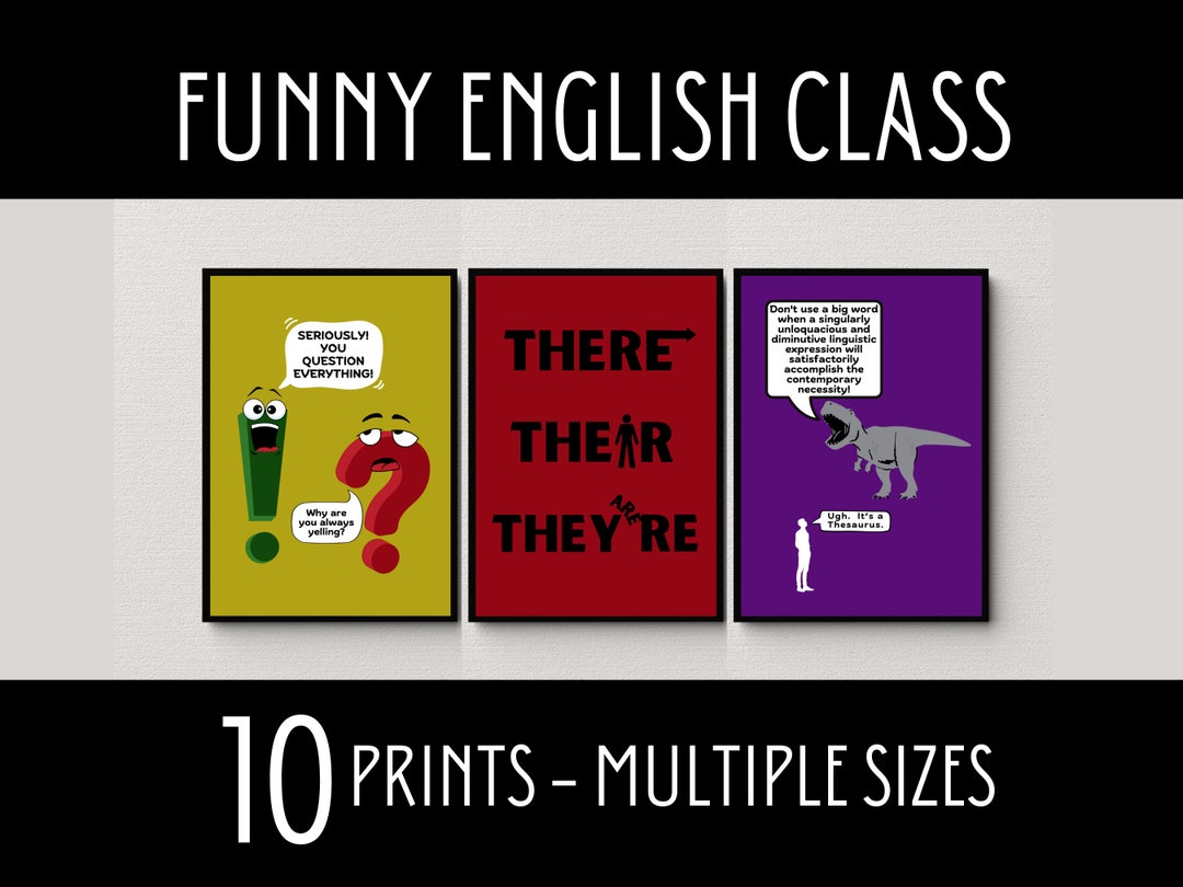 Funny English Classroom Posters, Funny Grammar Punctuation Posters ...