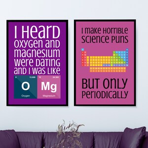 Chemistry Puns Posters: Funny Science Classroom Decor (digital Download ...