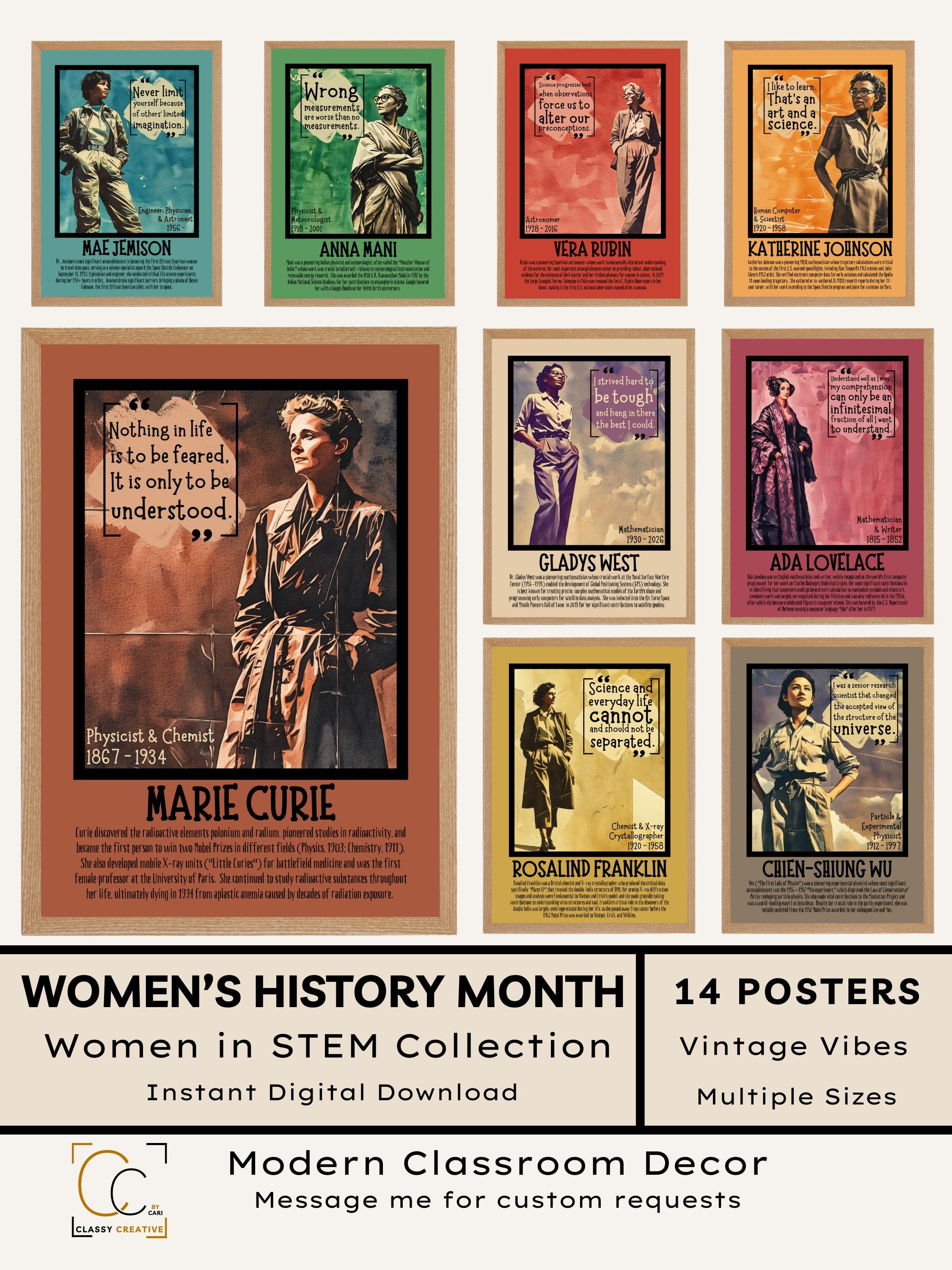Women's History Month Poster Bundle: Women Scientists Famous Females ...