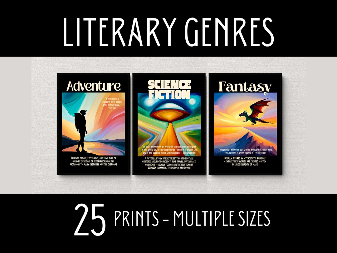 Literary Genres, English Classroom Posters, Types of Novels, School ...